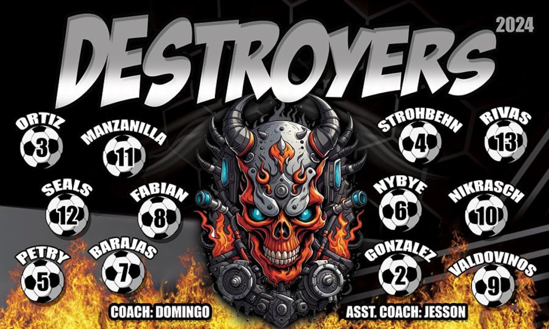 DESTROYERS - Soccer Team Banner - Any Team Name - Choose Size - Custom ...