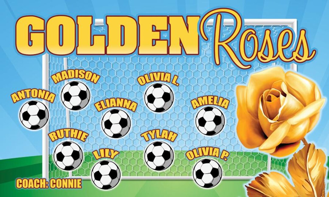Roses - Soccer Team Banner - Any Team Name - Choose Size - Custom ...