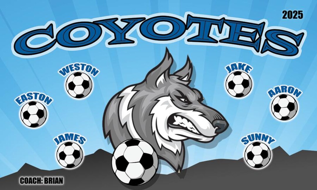 Coyotes - Soccer Team Banner - Any Team Name - Choose Size - Custom ...