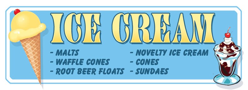 Ice Cream - Concession Stand Banner (multiple Sizes Available) - Etsy