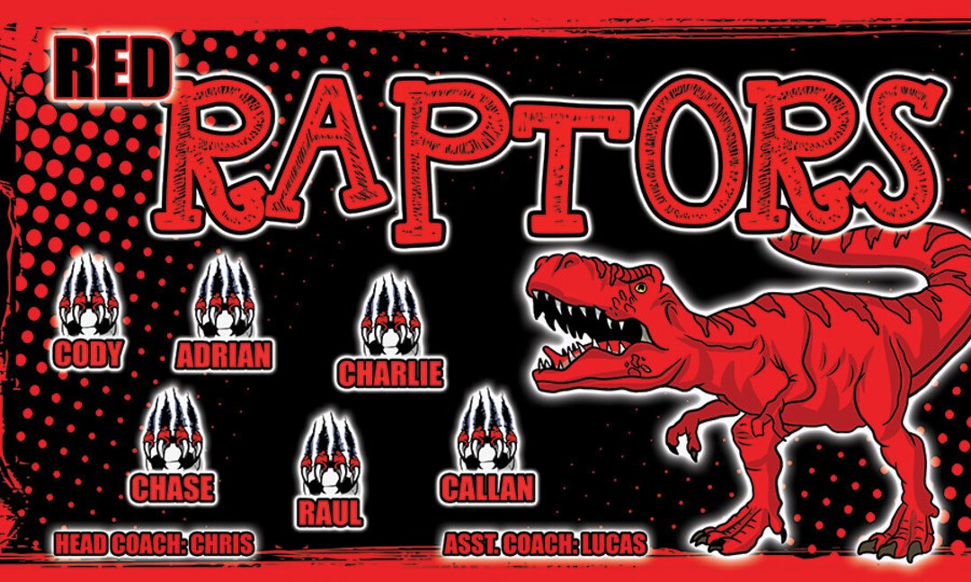 Red Raptors Soccer Team Banner Any Team Name Choose Size - Etsy