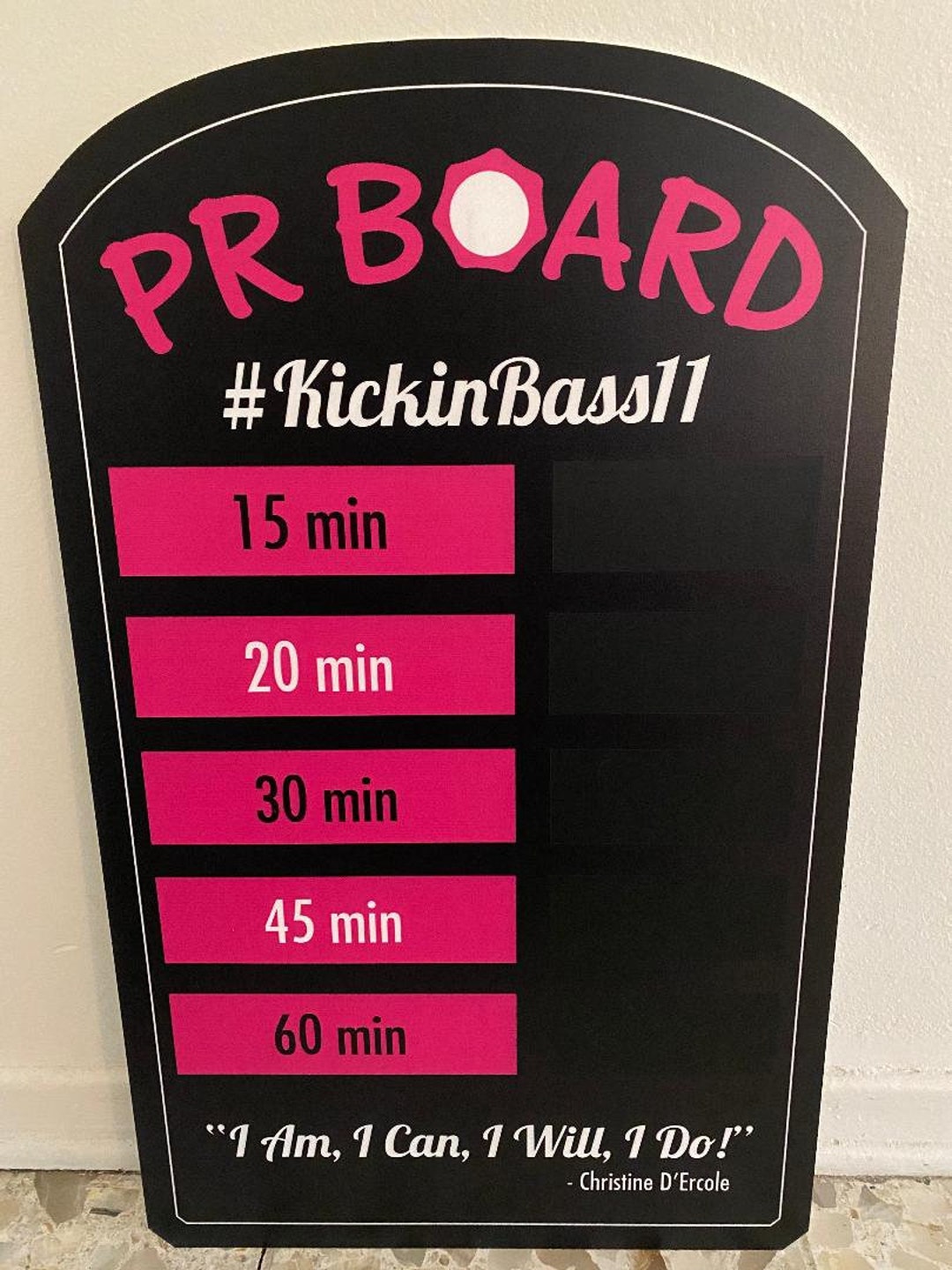 PINK PR Board for Workout Room / Fill in With Chalk by Wise Owl Co. - Etsy