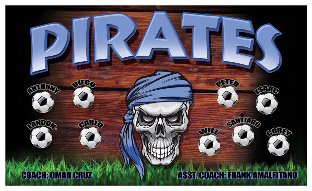 Pirates Soccer Team Banner 3ft X5ft Your Team Name and Custom Design - Etsy
