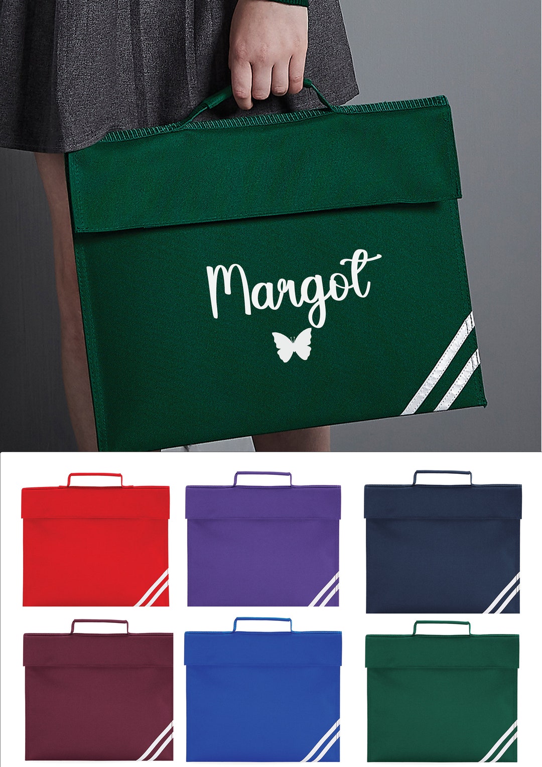 Personalised Childrens Book Bag Choice of Colours School Bag - Etsy