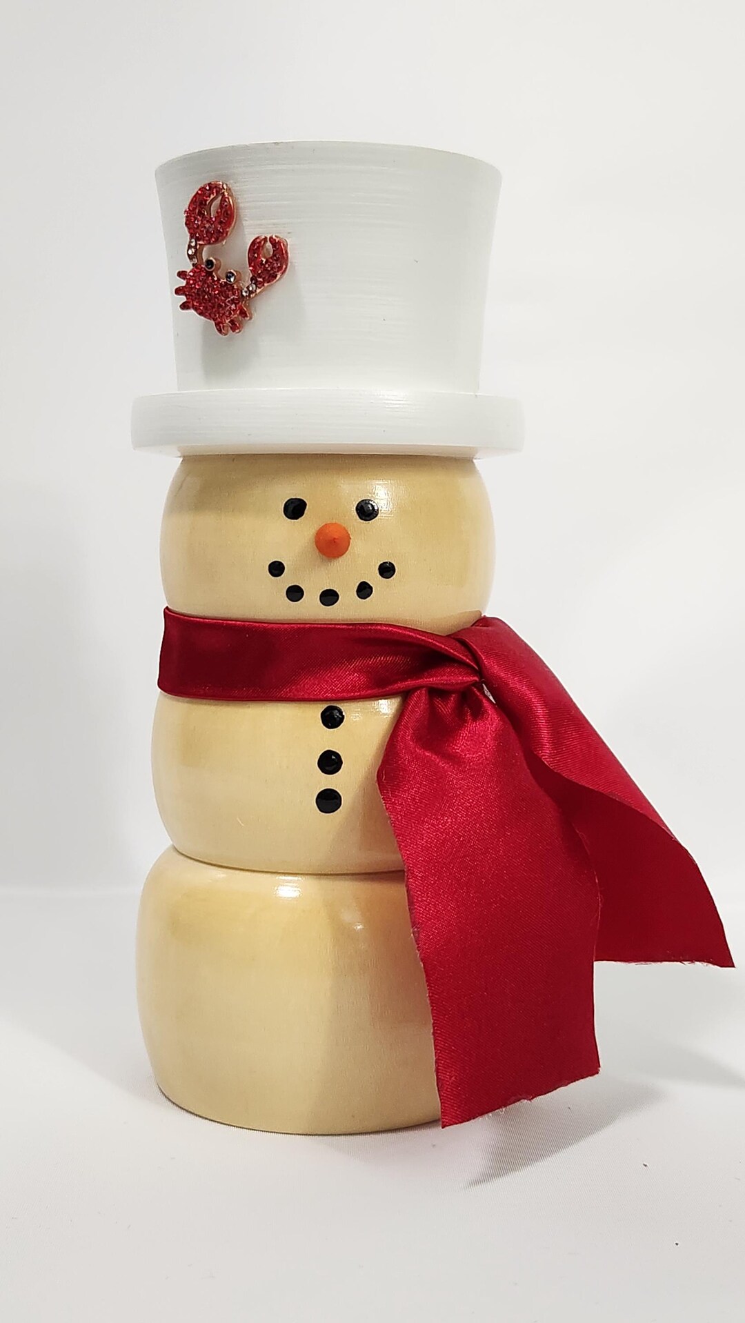 Hand-turned Holly Wood Crab or Nautical-themed Snowman Figure ...
