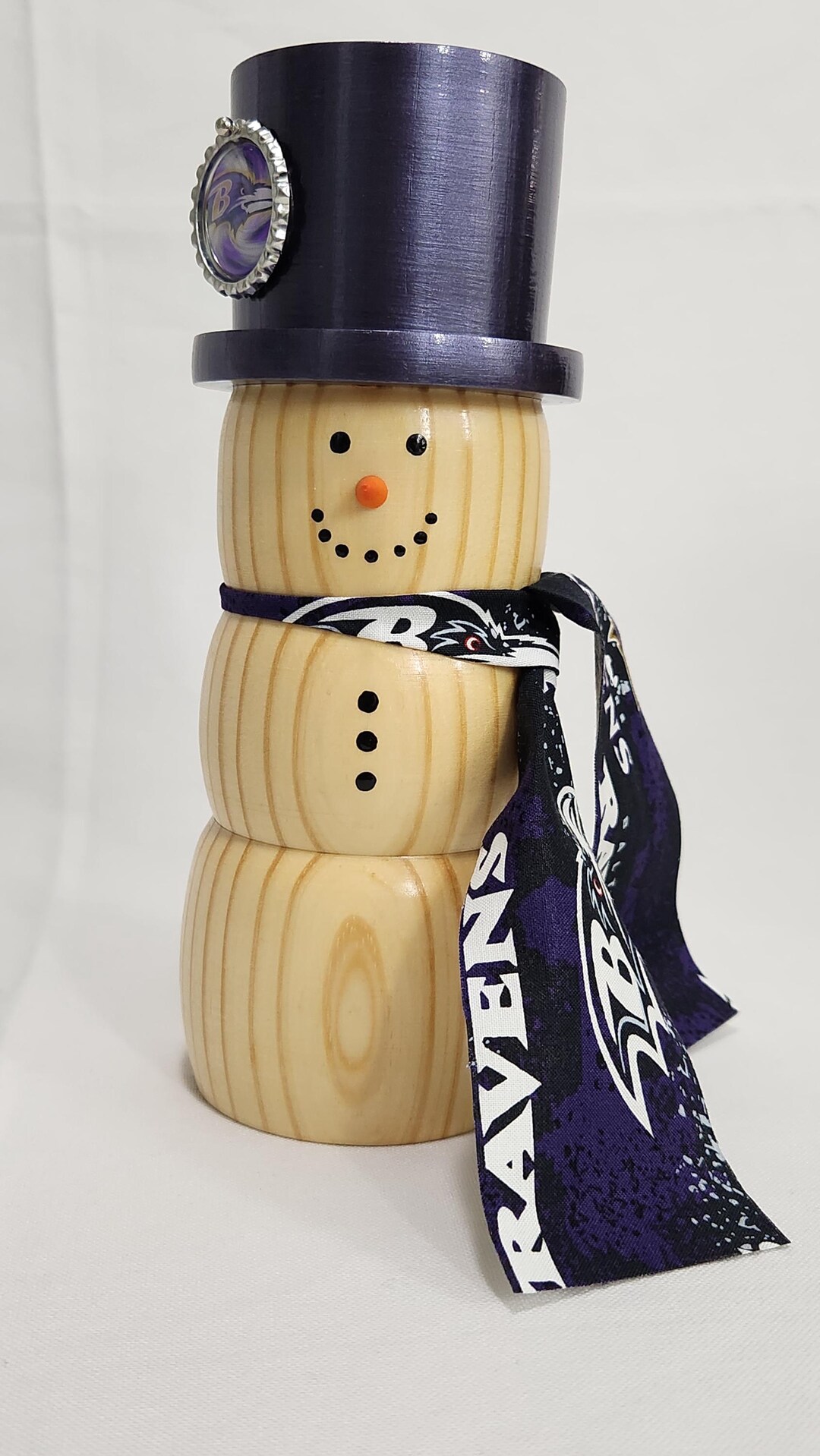 Hand-turned Pine Wood Baltimore Ravens Snowman Figure Decoration - Etsy