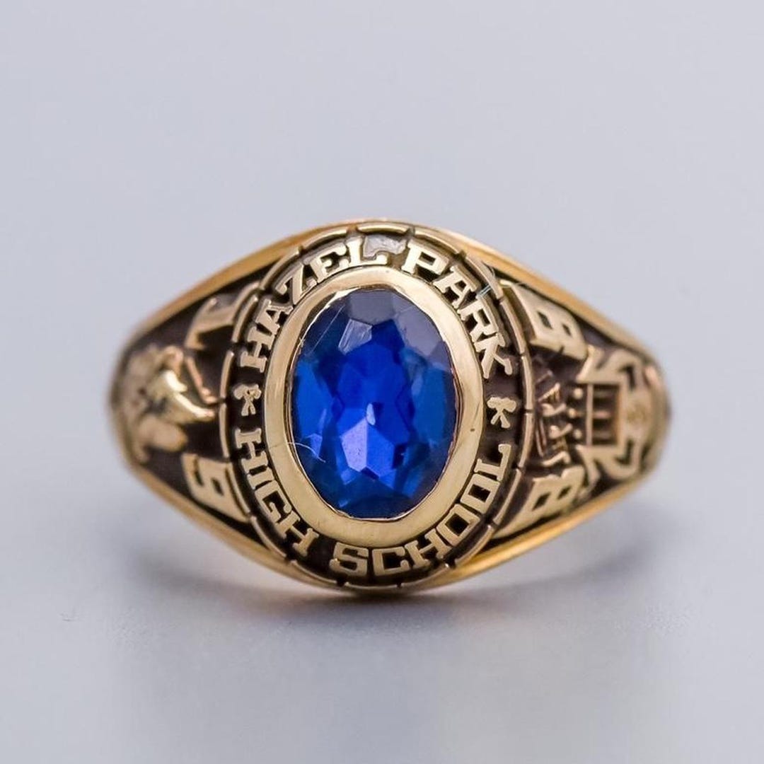 Solid 10K Gold Graduation Ring - Etsy