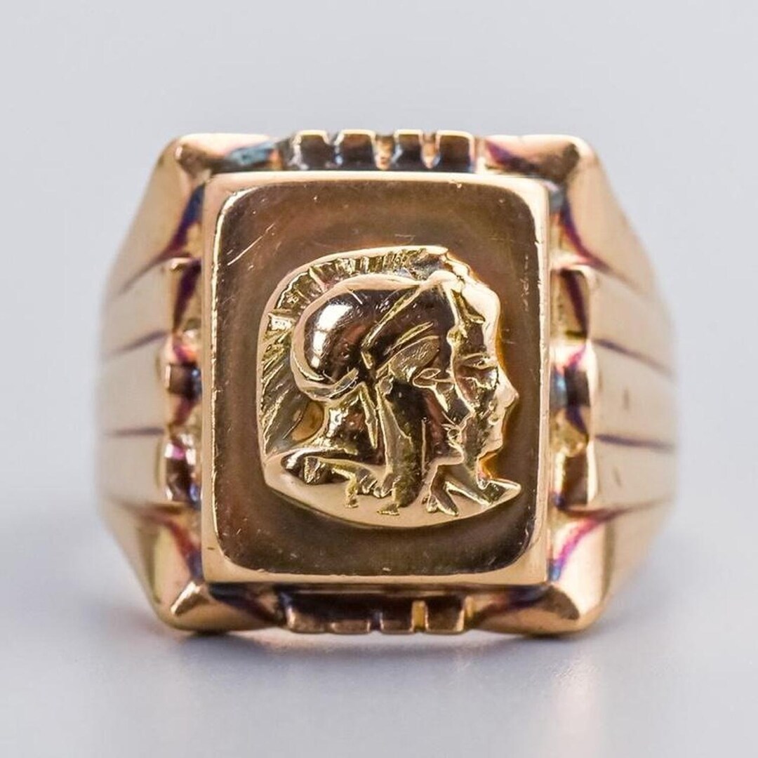 Solid 14K Gold Centurion Ring - Etsy