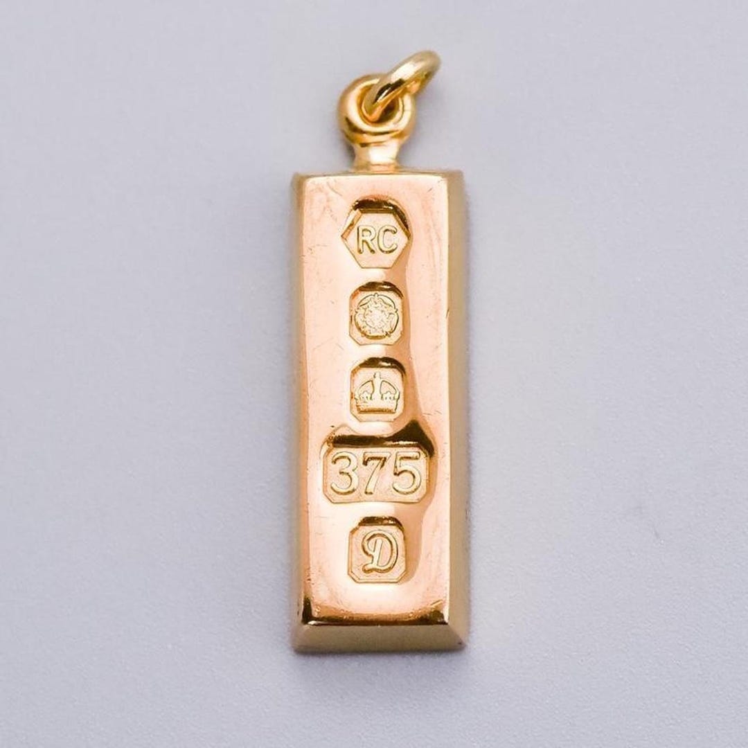 Solid 9K Gold 1979 Sheffield Assay Ingot Pendant - Etsy