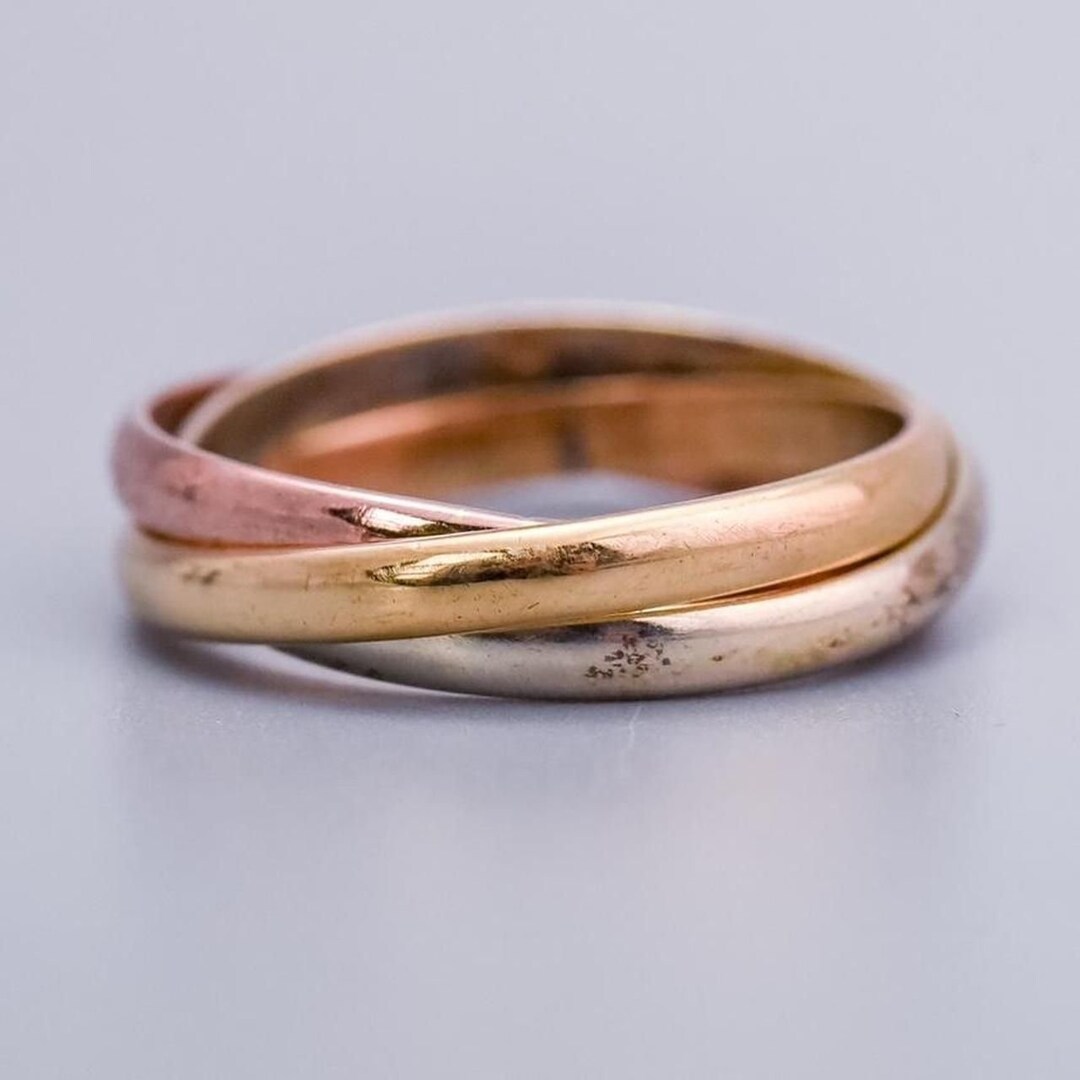 Solid 9K Gold Multi Tone Russian Wedding Band - Etsy Australia