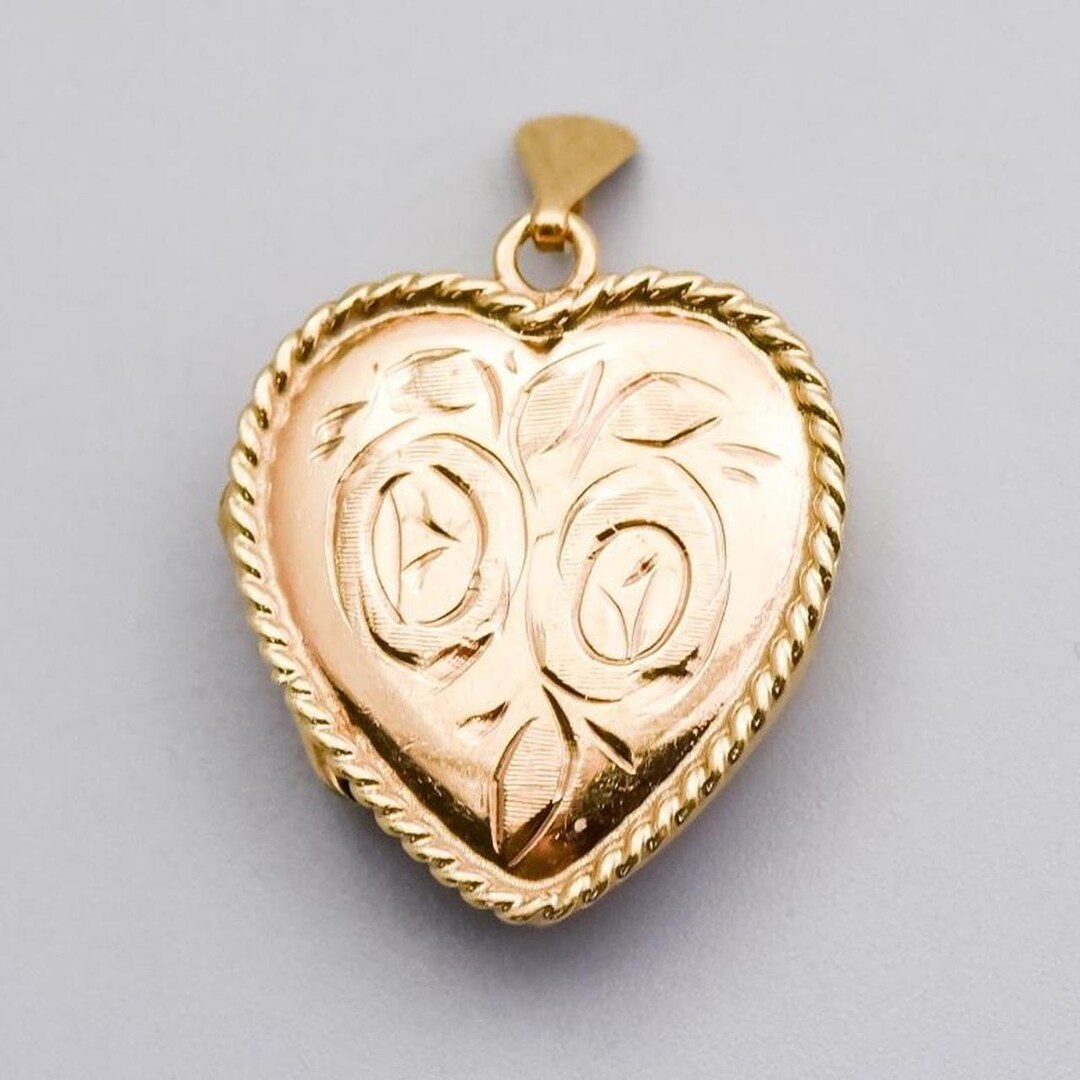 Solid 9K Gold Heart Locket - Etsy