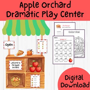 Apple Orchard Pretend Play Activity for Kids | Fall Preschool Dramatic ...
