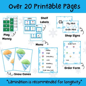 Snow Cone Stand Pretend Play Activity for Kids | Winter Dramatic Play ...