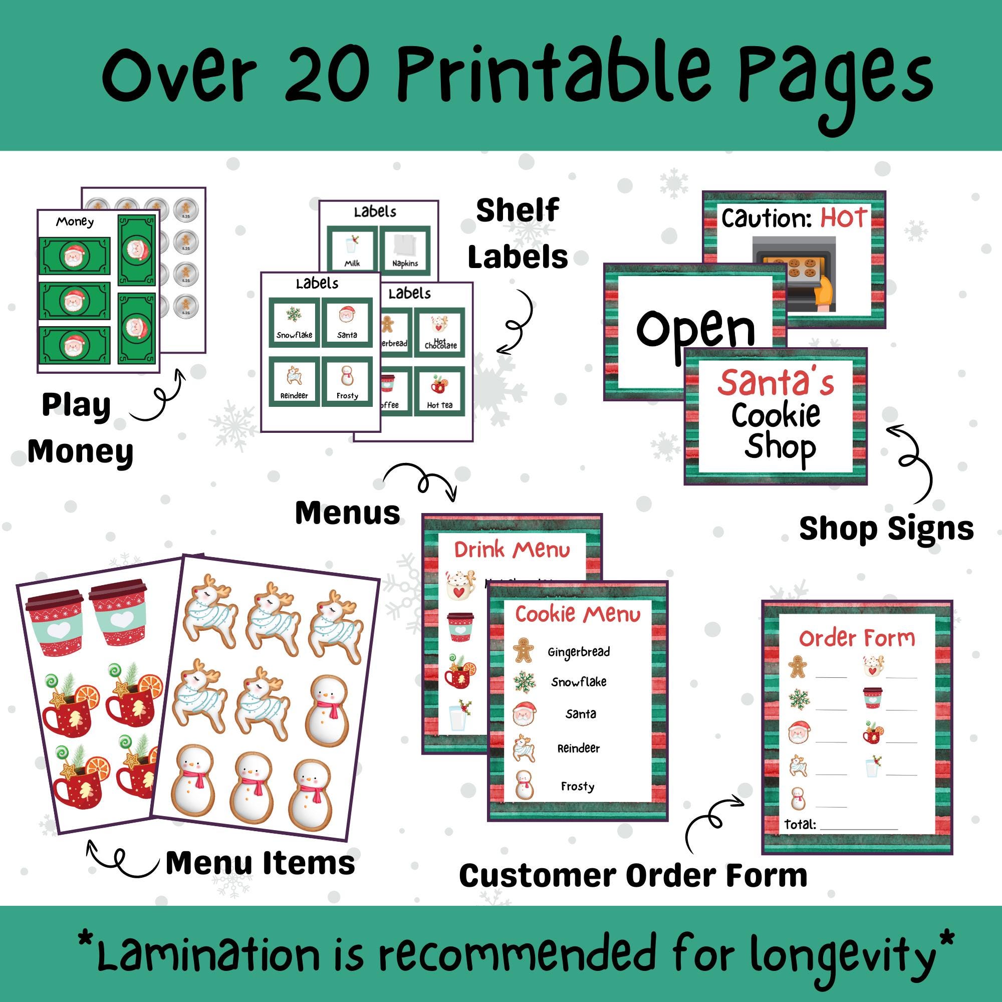 Christmas Bakery Pretend Play Center Printable | Santa’s Cookie Shop ...