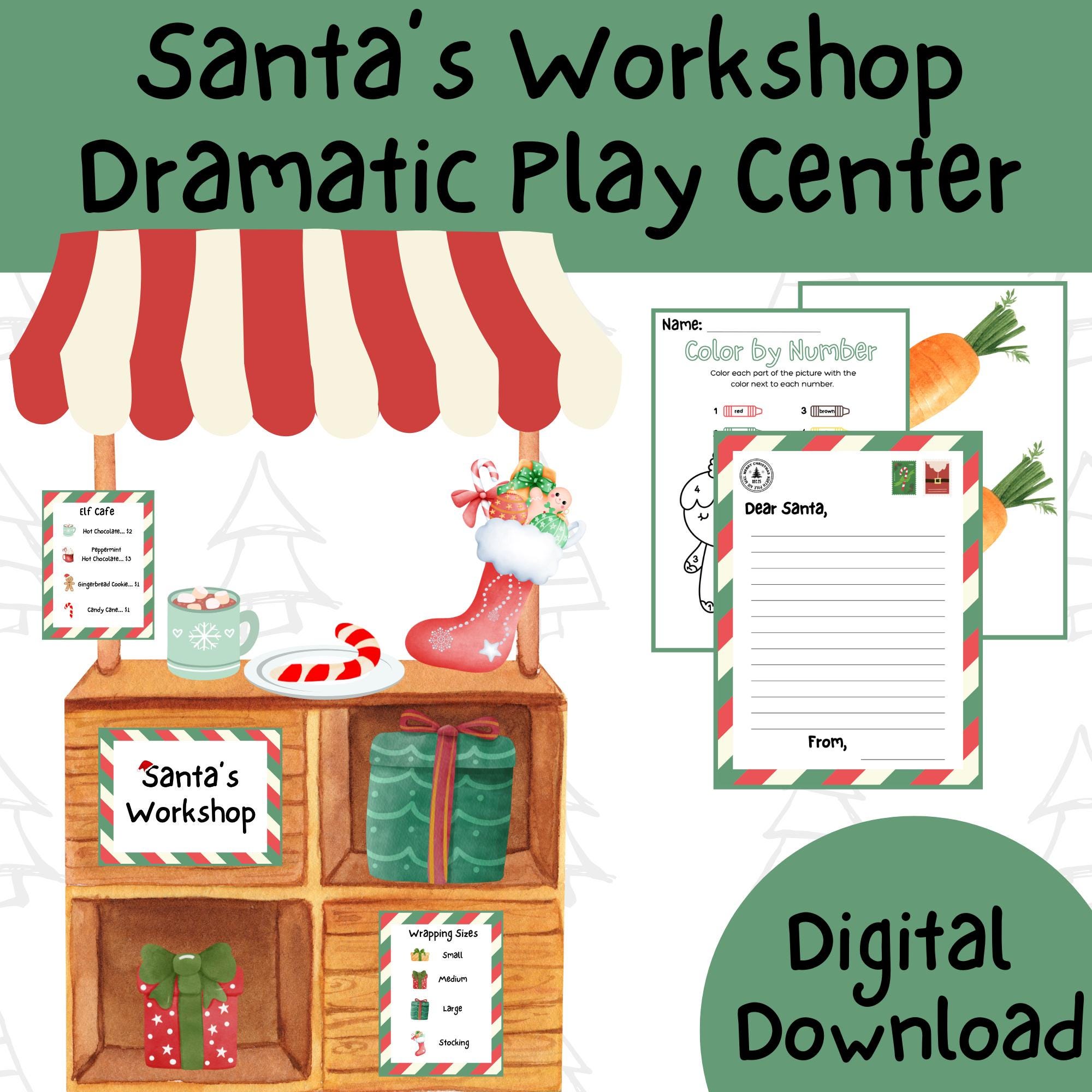 Santas Workshop Pretend Play Activity for Kids | Christmas Dramatic ...