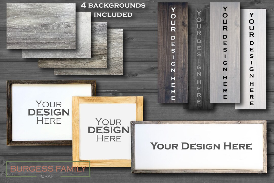 Wood Frame Signs Vol II | Build Your Own Craft Mock Up - Etsy