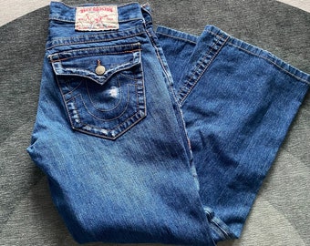 Size 27 True Religion Bootcut Ripped Jeans W29 L32 Low Waist Size 27 True Religion Bootcut Ripped Jeans W29 L32 Low Waist