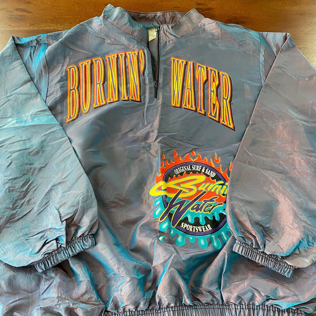 Vintage Iridescent Surf Style Style Burning Water Windbreaker Made in ...