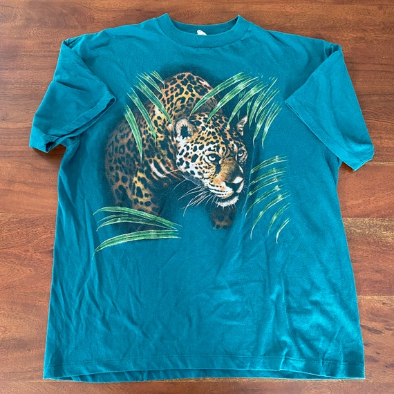 Vintage Jungle Cat Leopard Graphic T-shirt - Gem