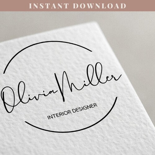 Initials Cursive Premade Logo Stamp Logo Logo Design - Etsy Canada