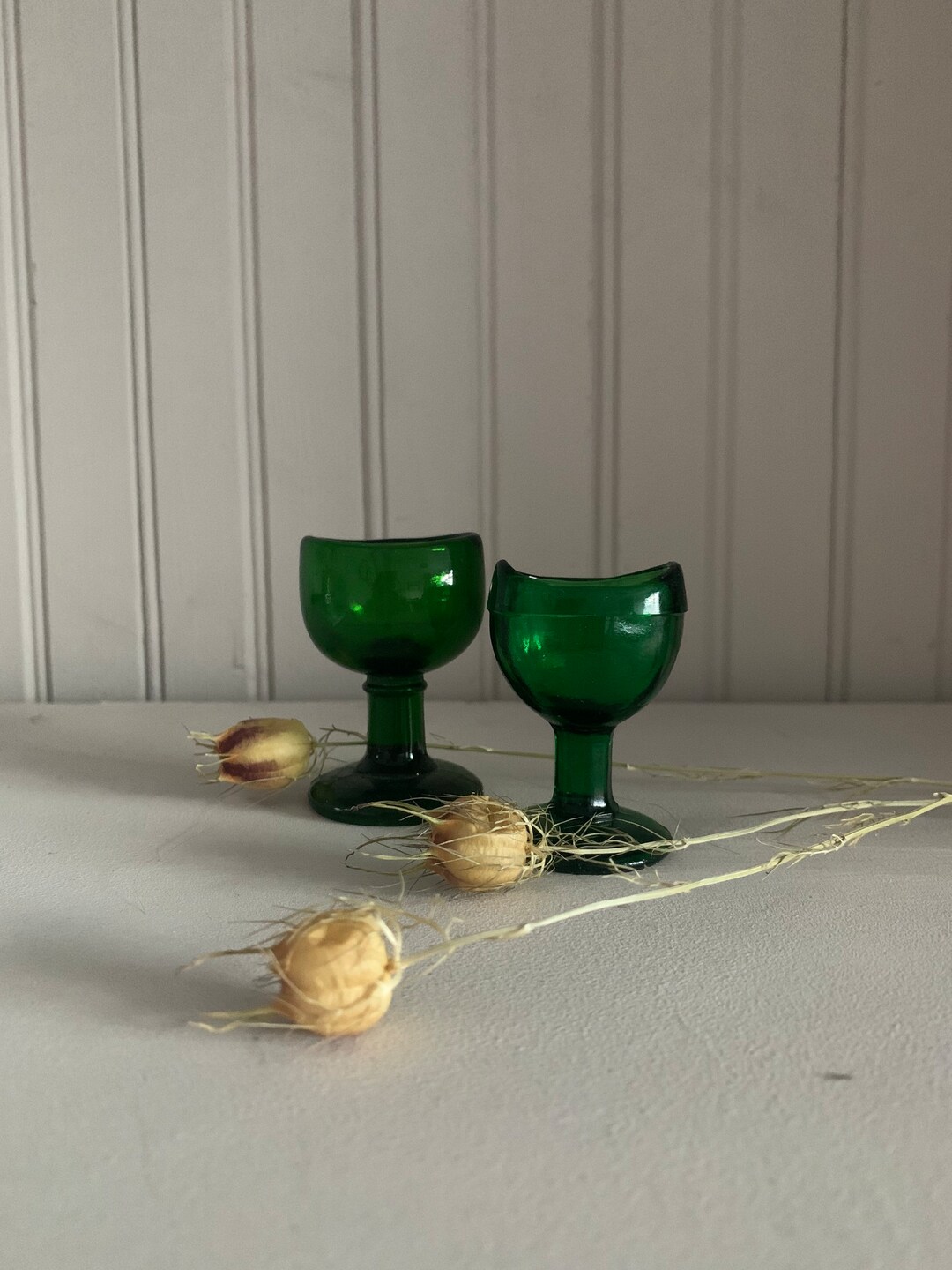 Pair of Vintage Green Eye Baths, Wood Brothers. - Etsy