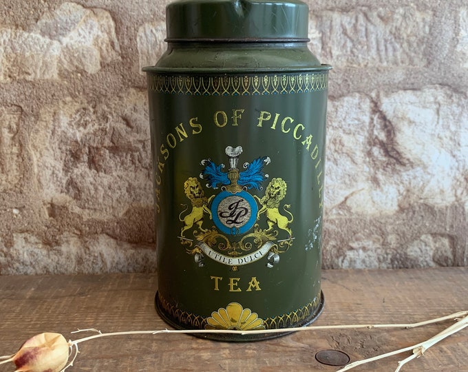 Vintage Jacksons of Piccadilly Tea Caddy Tin - Etsy