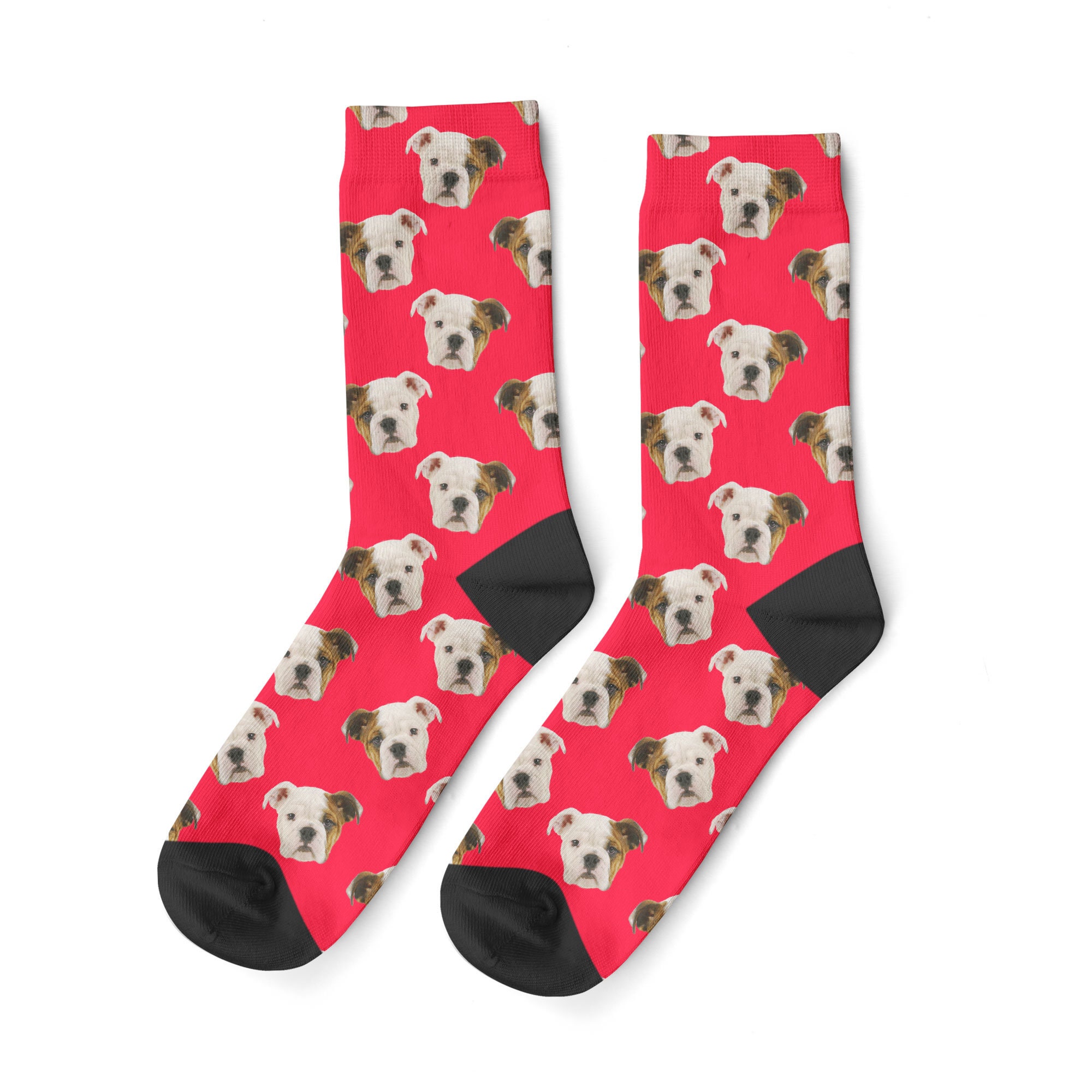 Custom Dog Socks - Plain Background, Perfect Gift for Dog Owner, Put ...