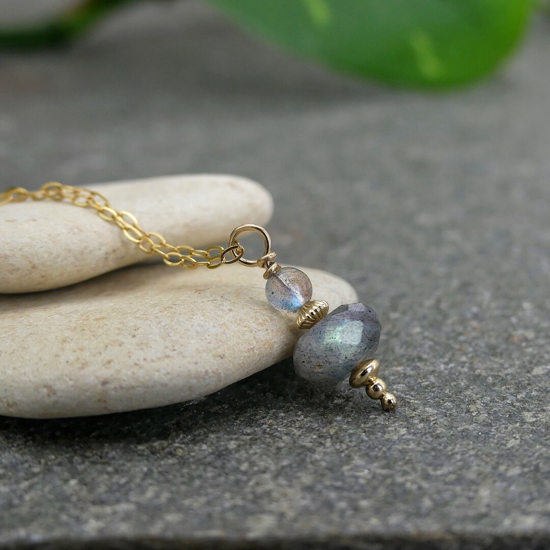 Little Helper Labradorite | Gold Filled Pendulum Necklace | Labradorite ...