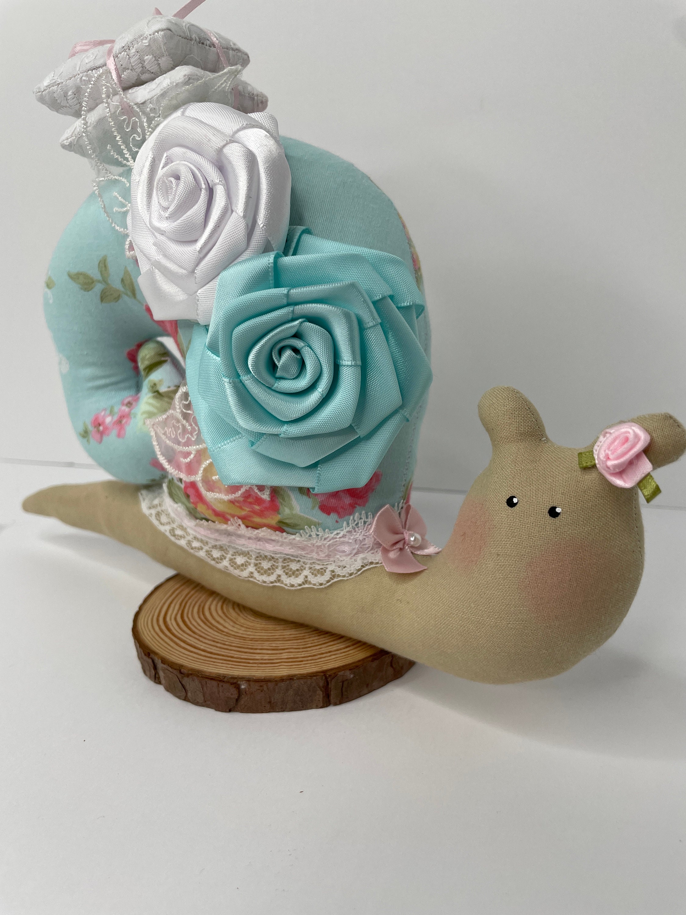 Tilda SNAIL With Pillows and Flowers Plush Snail Home Decor - Etsy