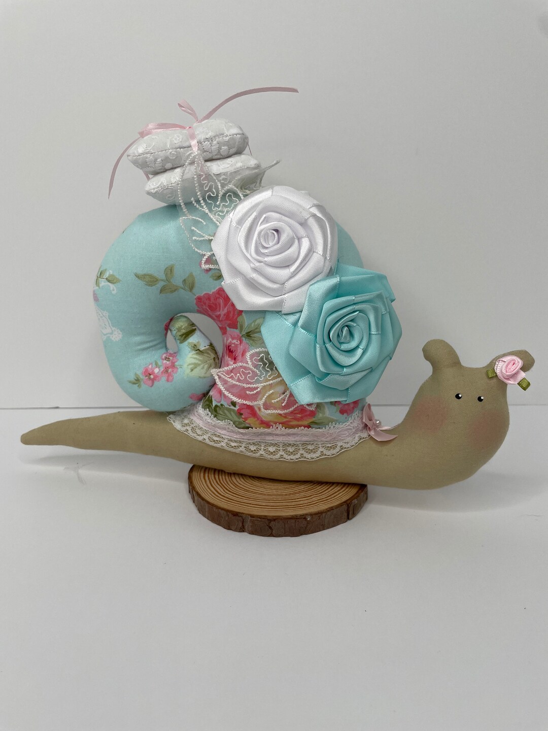 Tilda SNAIL With Pillows and Flowers Plush Snail Home Decor - Etsy