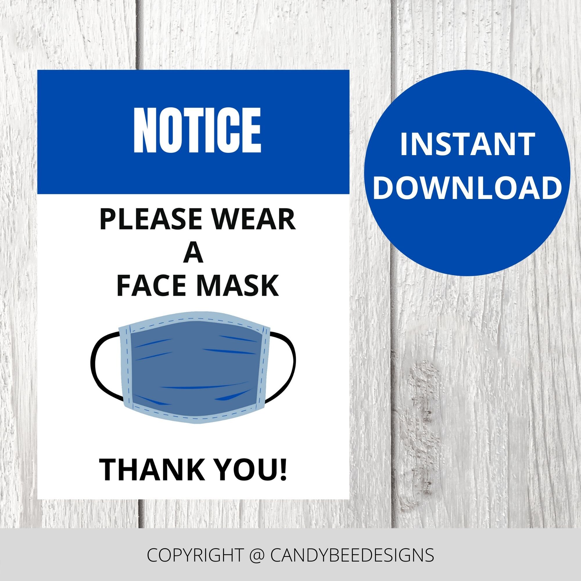Party Supplies Paper & Party Supplies Face Mask Sign Face Mask ...