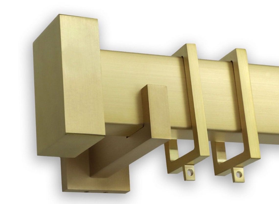 Metal Rectangular Curtain Rod Custom Length - Etsy