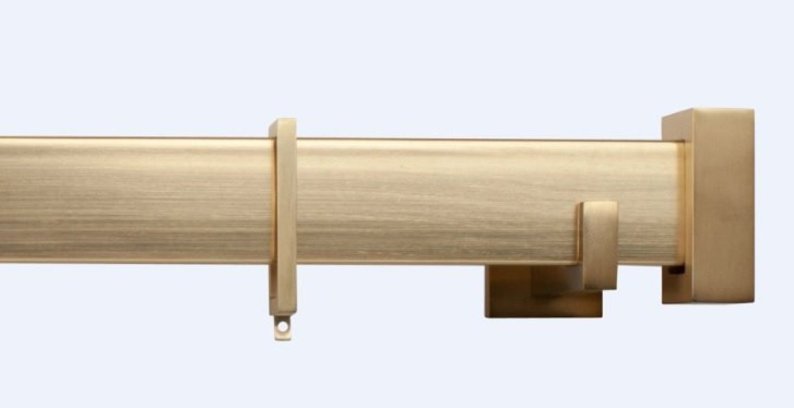 Metal Rectangular Curtain Rod Custom Length - Etsy