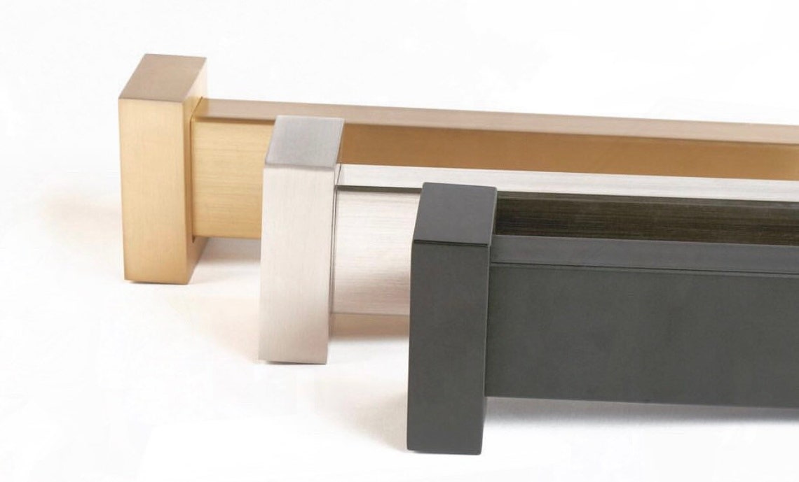 Metal Rectangular Curtain Rod Custom Length - Etsy