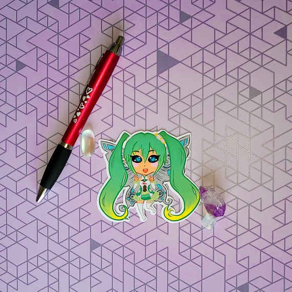 Racer Hatsune Miku Chibi Sticker | Etsy