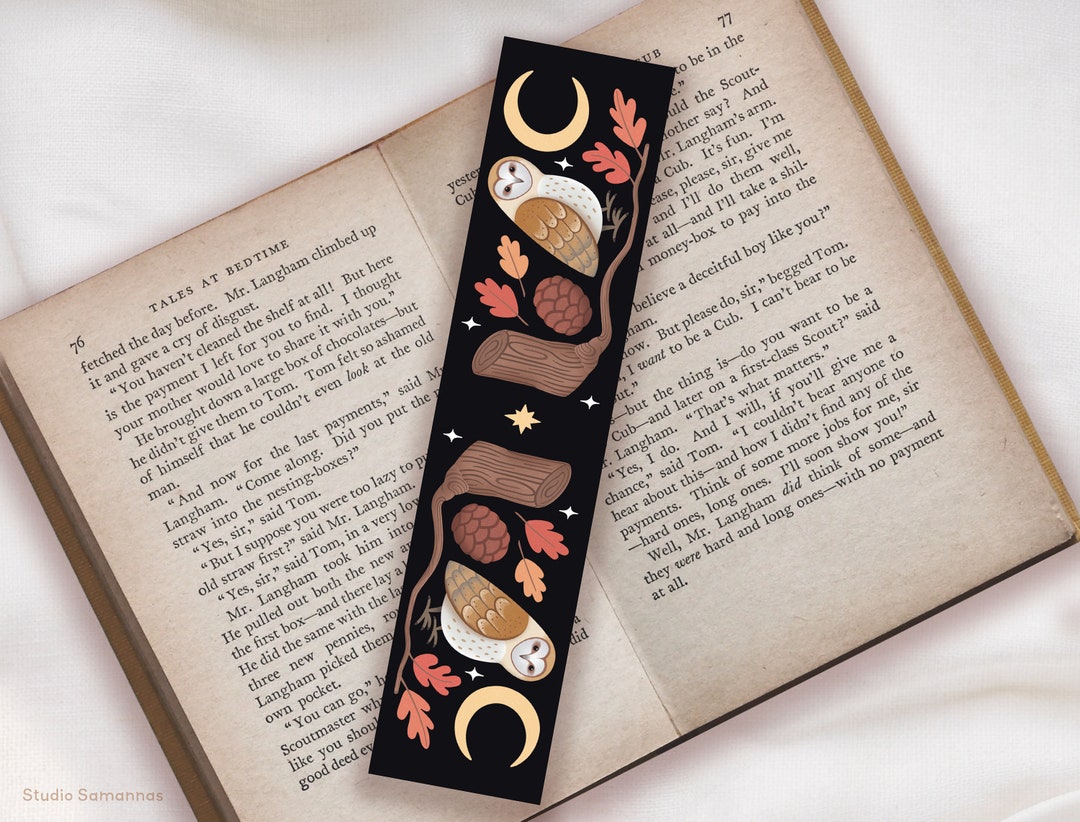 Owl in Nature, Bookmark, Handmade Illustration. - Etsy
