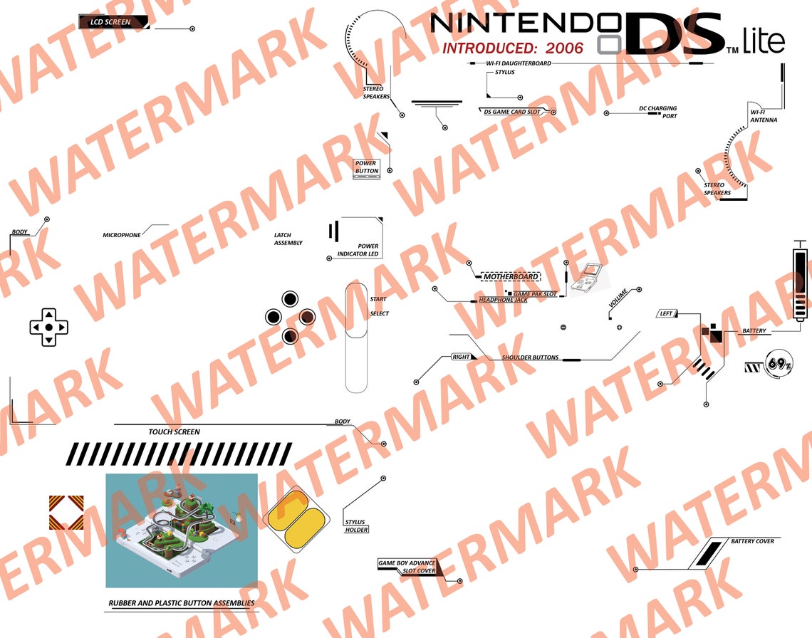 Download DS Lite Disassembly Frame Template - Etsy