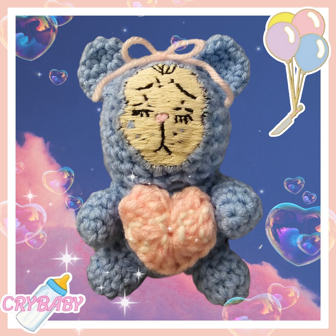 Cry Baby Rushton GTFO Bear Crochet Plushie CUTE Handmade Item - Etsy