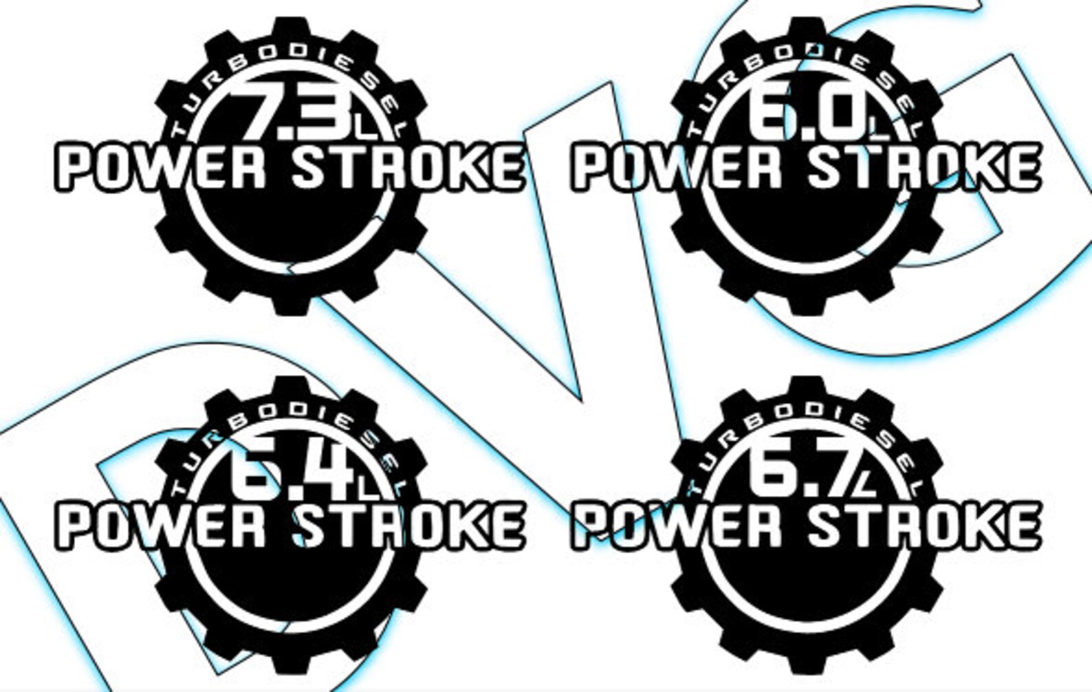 Power Stroke Emblem Vector for Decal - Etsy