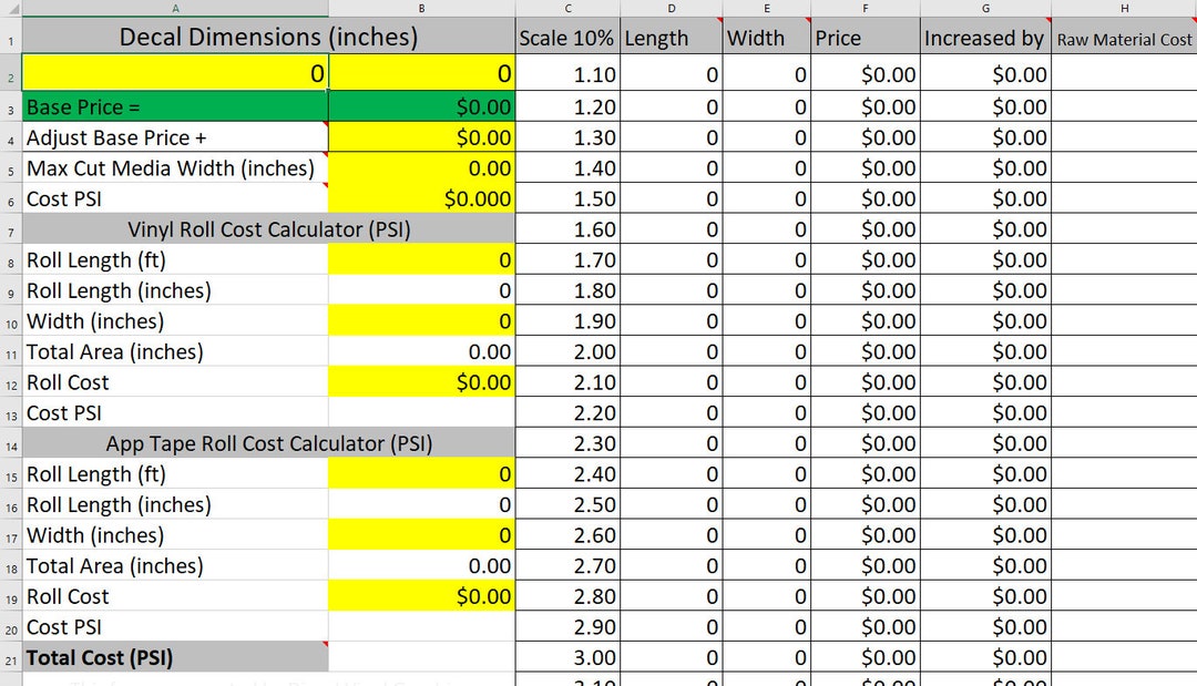 Decalcalc **NEW FEATURES** ( Decal Cost Calculator ) - Etsy