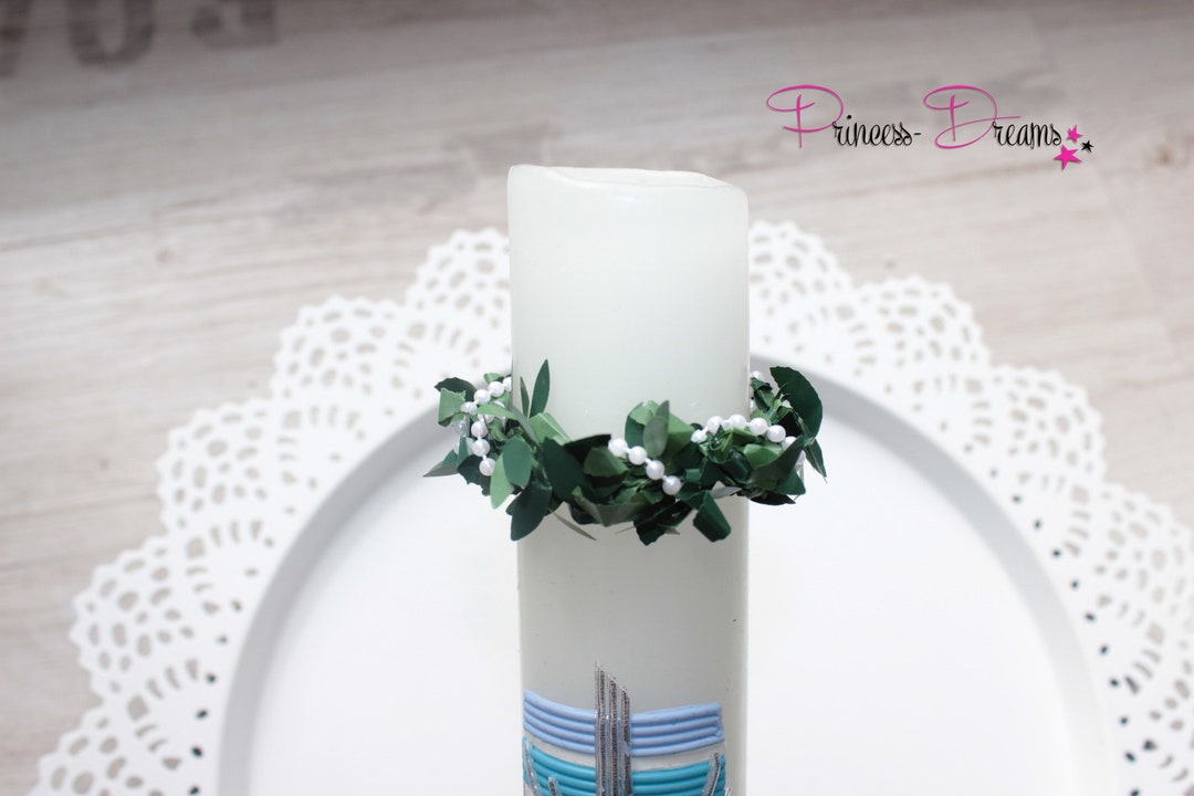 Candle Drip Guard Made of Boxwood Garland Boxwood Wreath Rose Petals ...