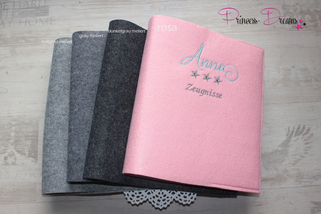 Personalized Felt Folder Boys Girls School Enrollment Certificate ...