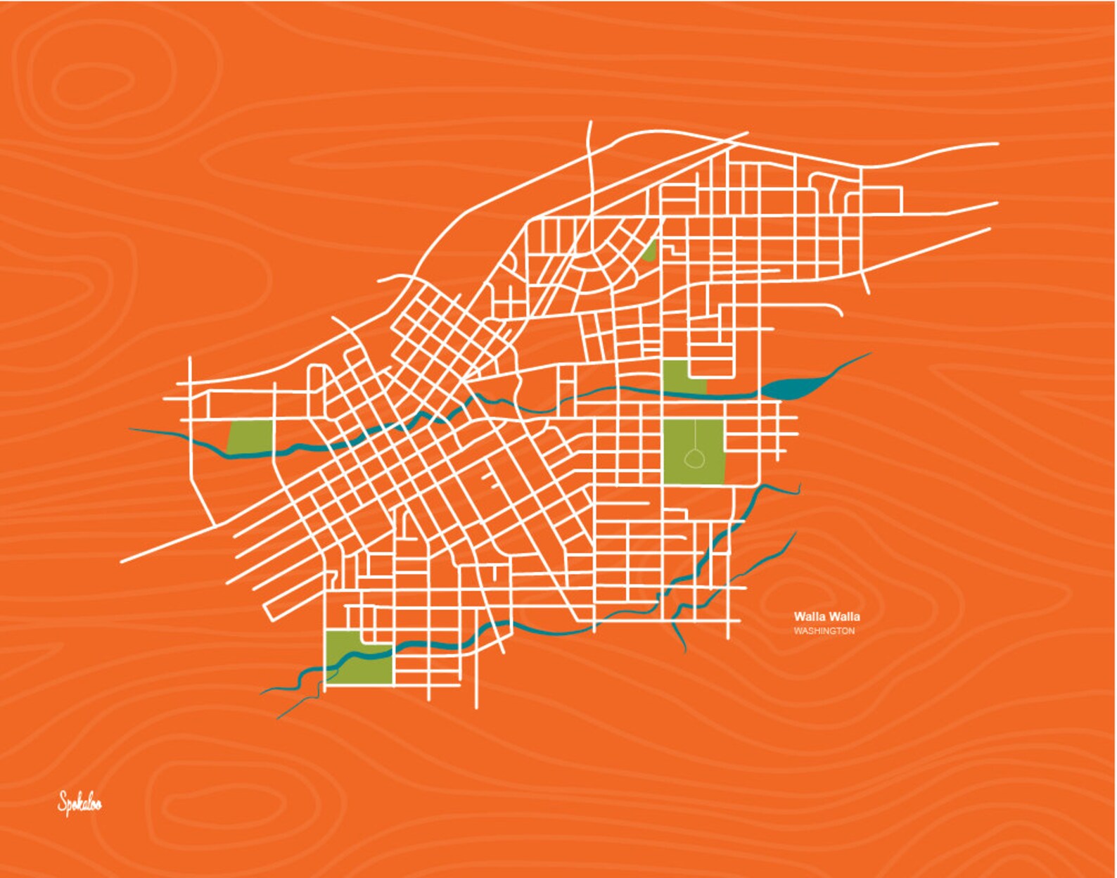 Walla Walla, WA Map - Print - Etsy