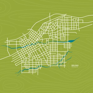 Walla Walla, WA Map - Print - Etsy