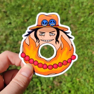 Fire Fist Ace Donut | Portgas D. Ace One Piece Anime Sticker - Etsy