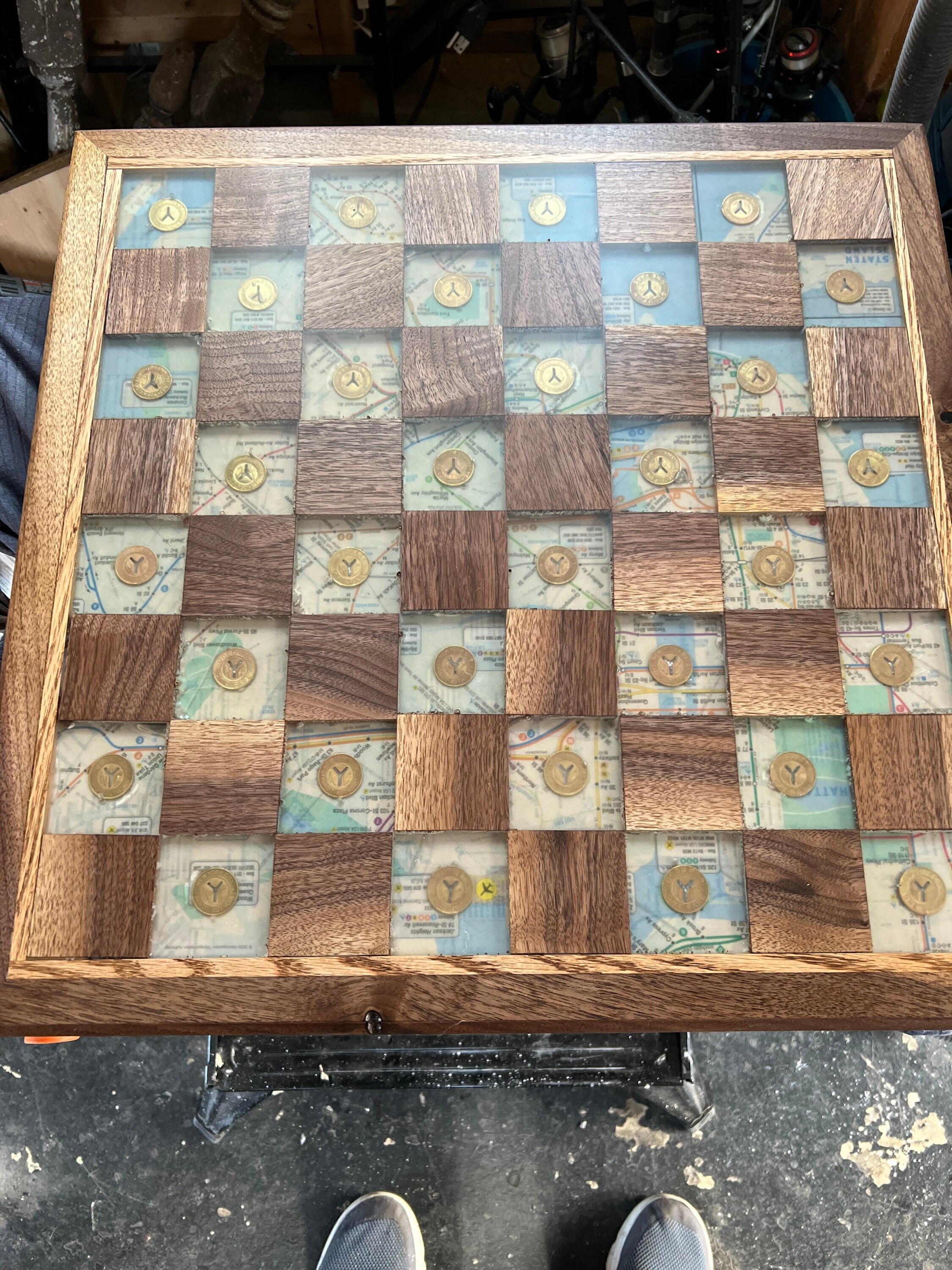 Custom Wood Epoxy Resin Chess Board Handmade Tournament Size 2 1/4 ...