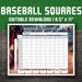 Printable Baseball Squares Softball Fundraiser Betting Square Grid ...