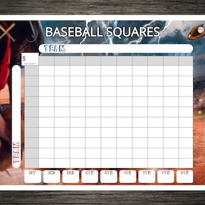 Printable Baseball Squares Softball Fundraiser Betting Square Grid ...