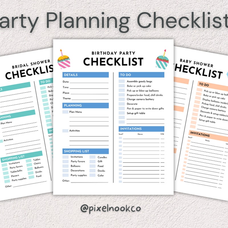 Birthday Party Plan - Etsy