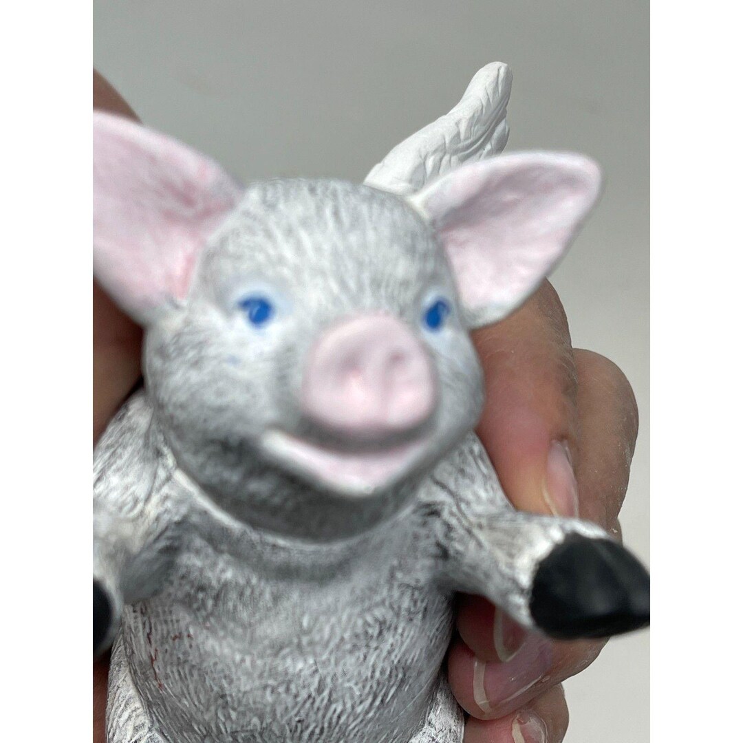 Vintage Ceramic Flying Pig Ornament Figurine "when Pigs Fly" Wings ...